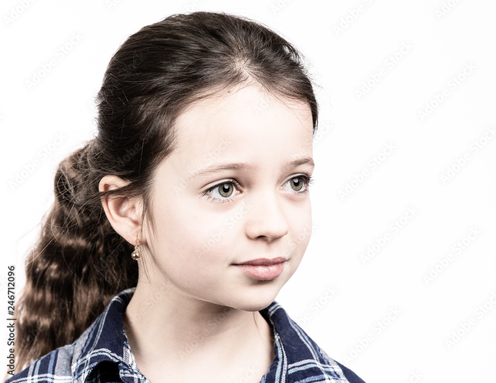9 years old girl portrait Stock Photo | Adobe Stock