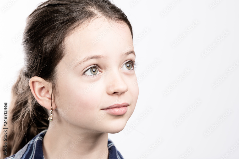 9 years old girl portrait Stock Photo | Adobe Stock