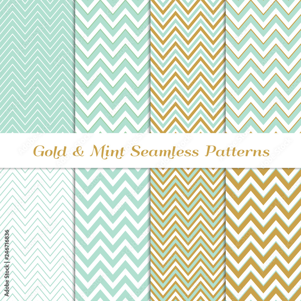 Mint And Pink Chevron Wallpaper