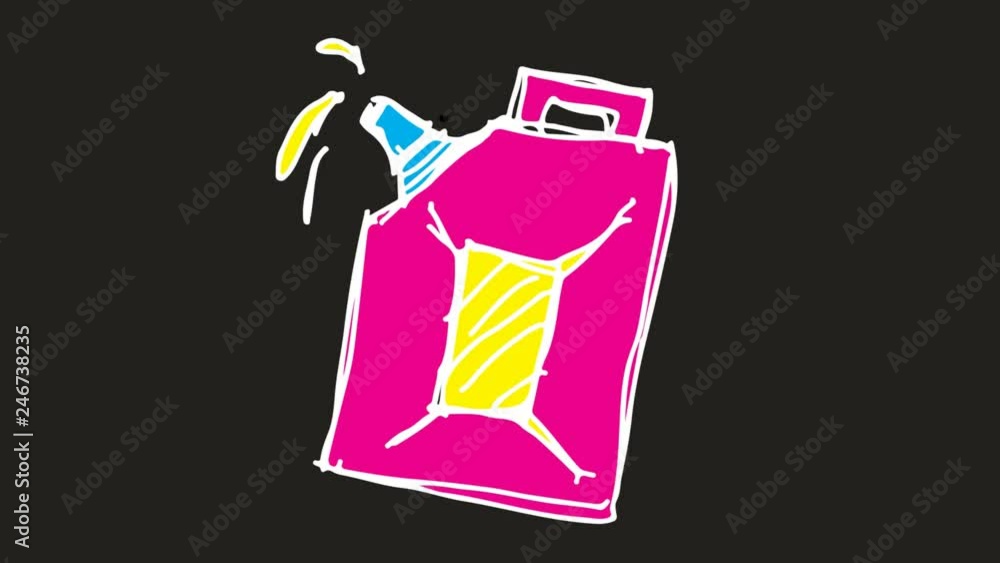 kids drawing black screen with theme of oil jerry cans Stock Video ...