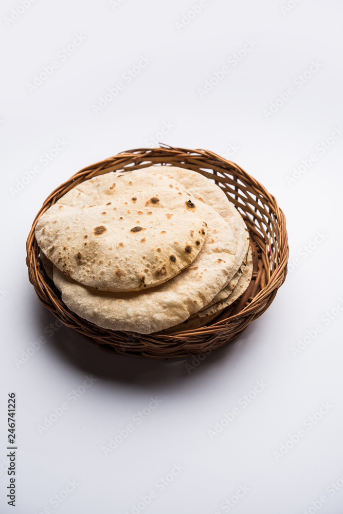 Chapati / Tava Roti also known as Indian bread or Fulka/phulka. Main ...