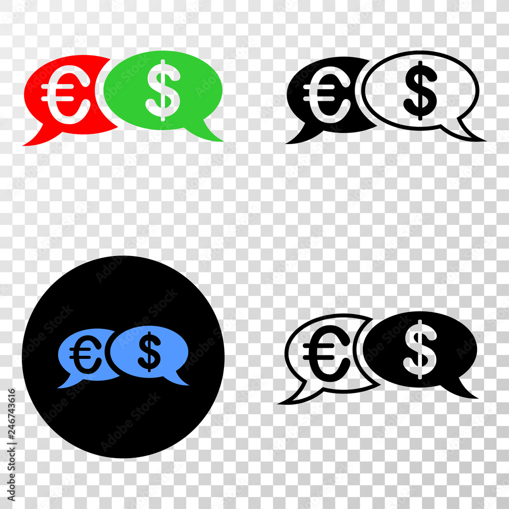 Financial chat messages EPS vector pictogram with contour, black and ...