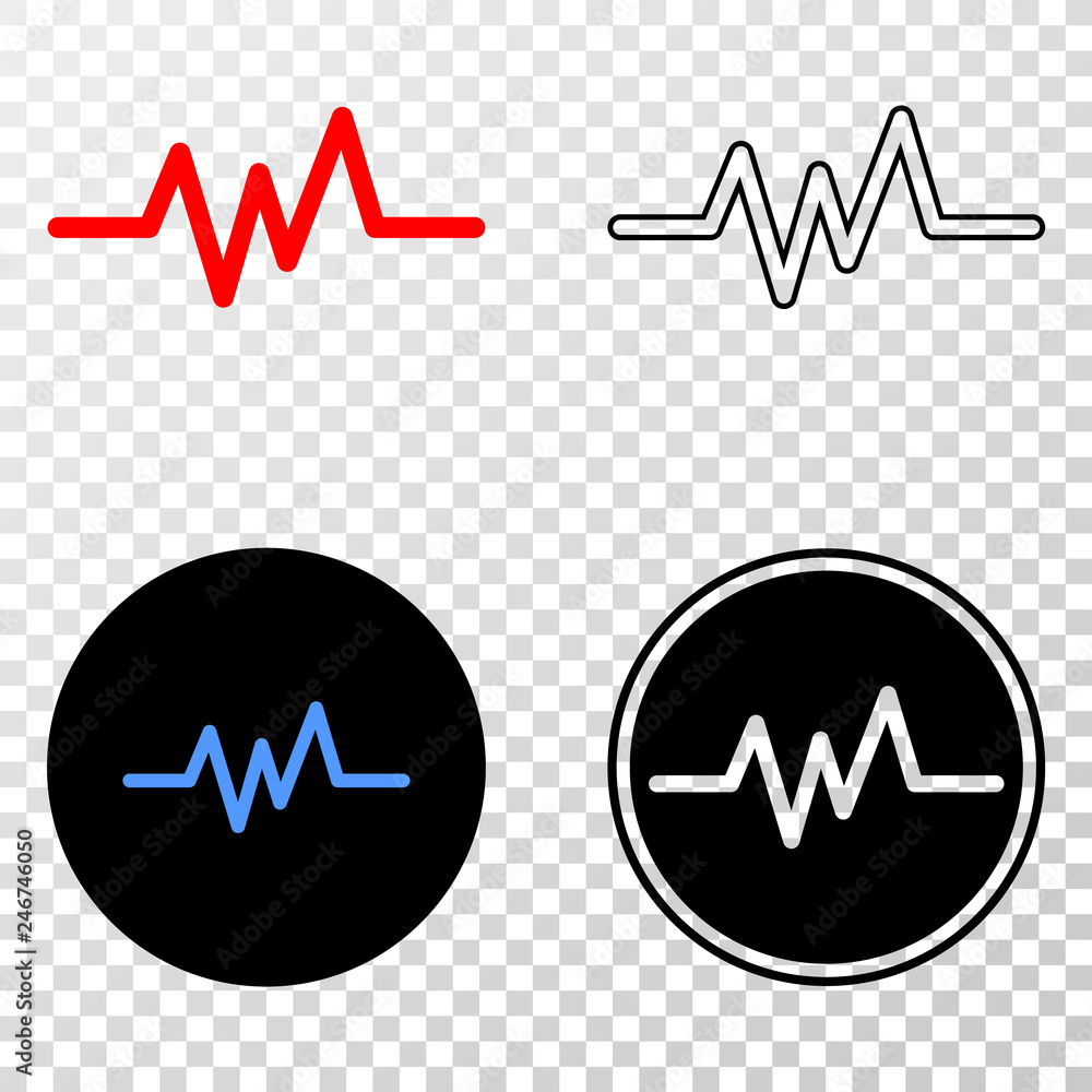 Vecteur Stock Pulse signal EPS vector icon with contour, black and ...