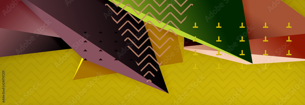 3d Triangular Shapes Geometric Background Origami Style Pattern With