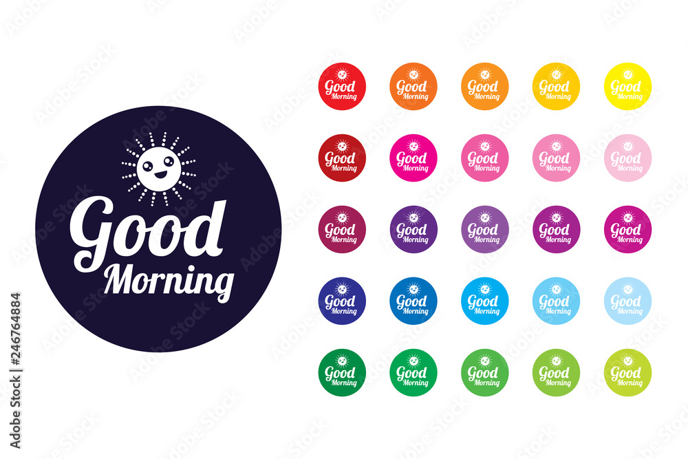 Good Morning sign icon. Good Morning color symbol. Stock Vector | Adobe ...