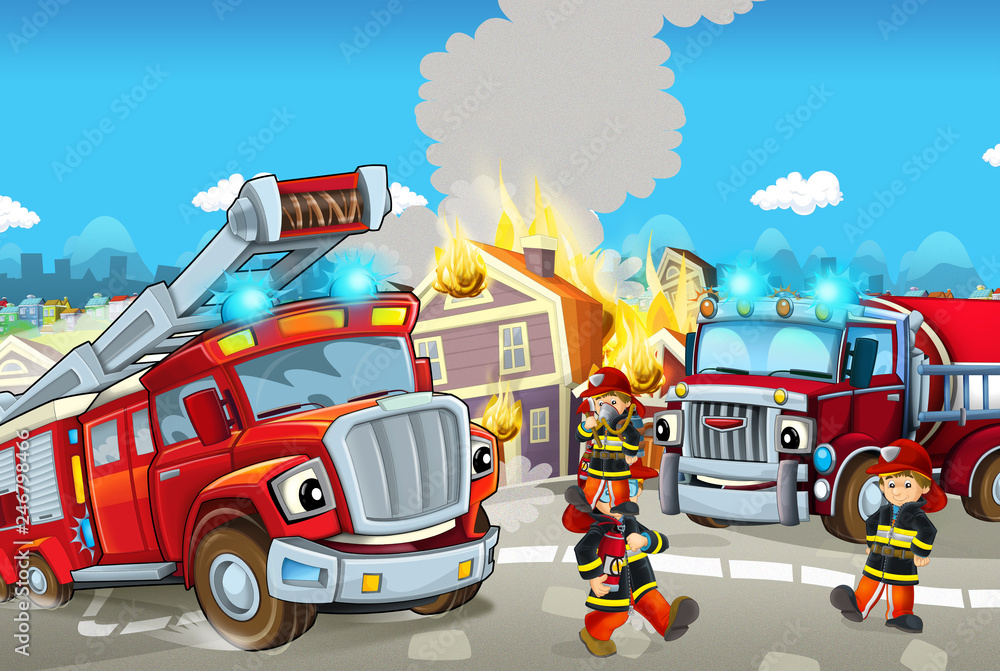 Fire Station Cartoon For Kids
