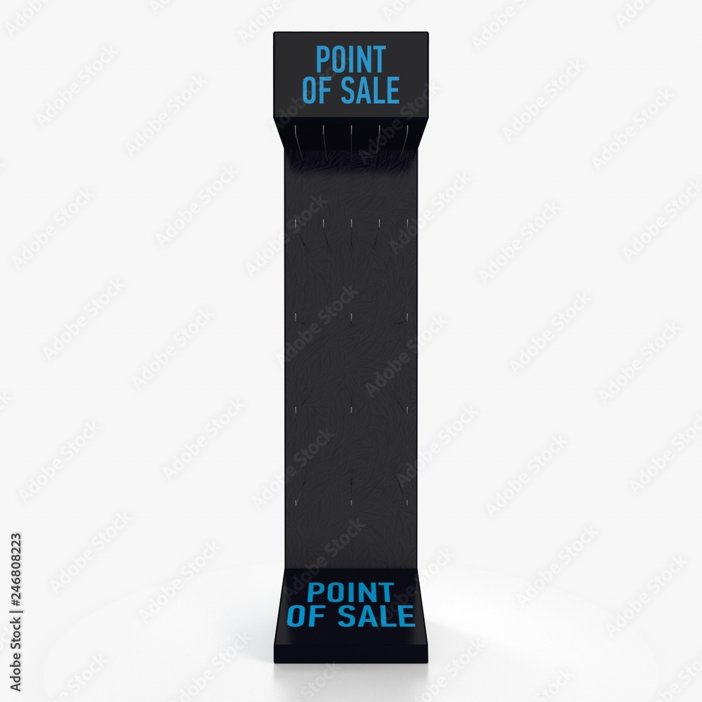 Empty store shelves. Retail shelf rack. Showcase display. Mockup ...