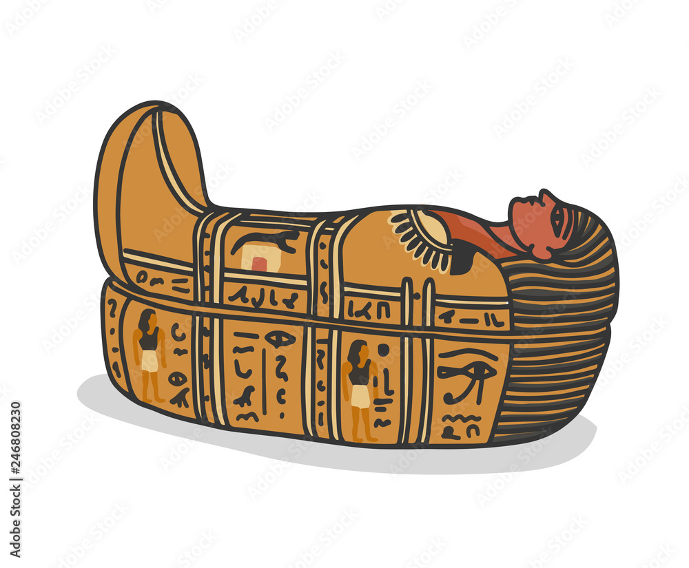 Egyptian Sarcophagus Drawing