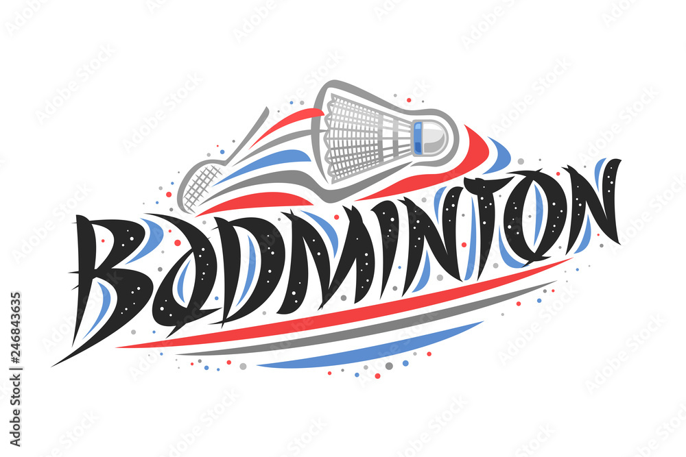 Vector Logo For Badminton Creative Illustration Of Hitting Shuttlecock vector-logo-for-badminton-creative-illustration-of-hitting-shuttlecock