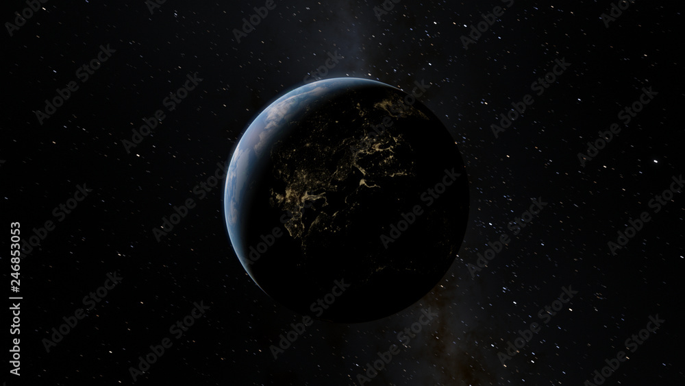 Planet Earth from space 3D illustration (Elements of this image ...