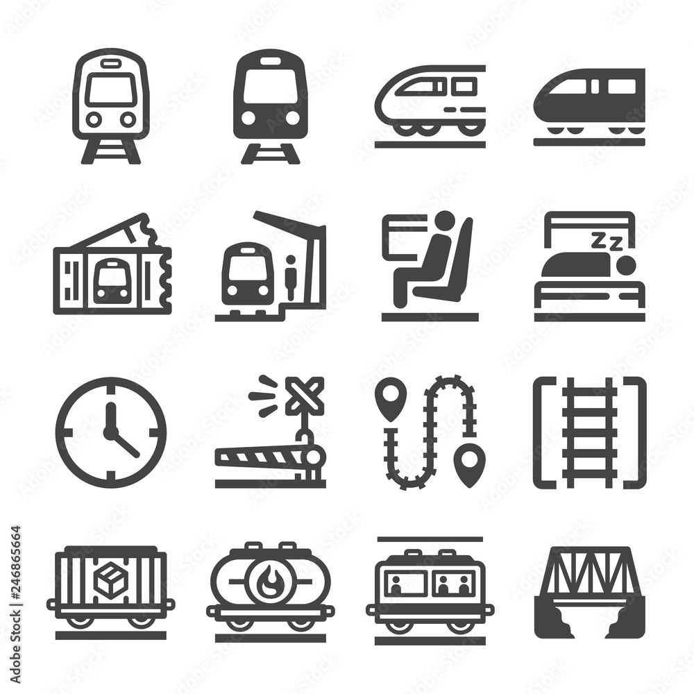 train icon set,vector and illustration Stock Vector | Adobe Stock