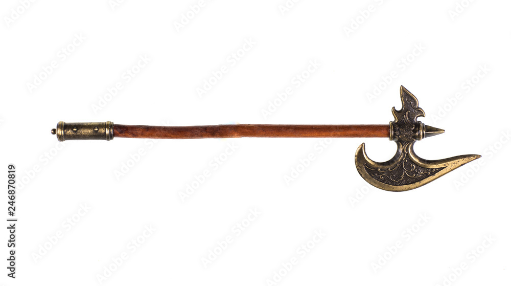 battle ax, poleaxe on white background Stock Photo | Adobe Stock