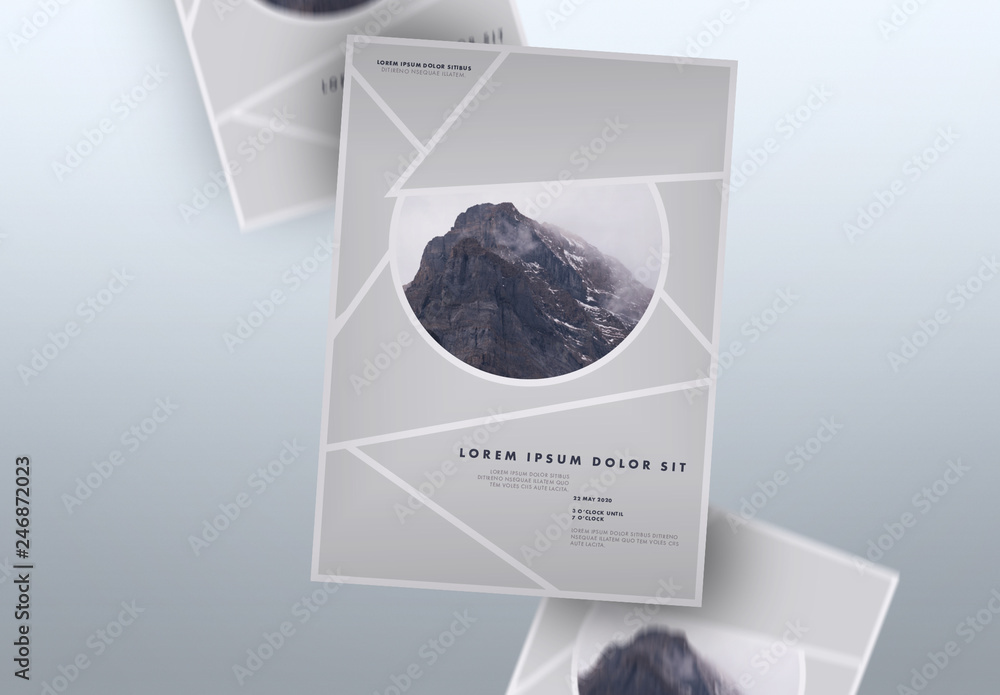 Event Poster Layout with Mountain Photo Stock Template | Adobe Stock