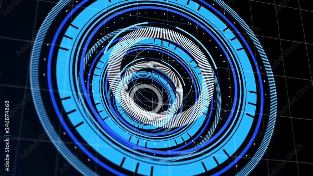 Abstract surround radar interface on mesh base.Futuristic HUD radar ...