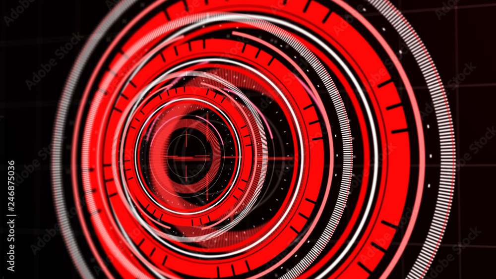 Abstract surround radar interface on mesh base.Futuristic HUD radar ...