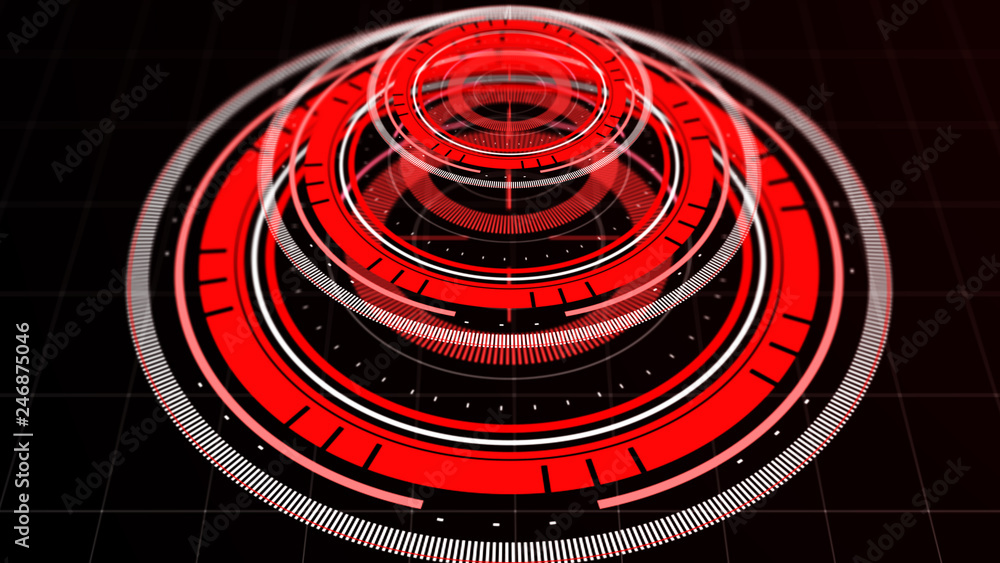 Abstract surround radar interface on mesh base.Futuristic HUD radar ...