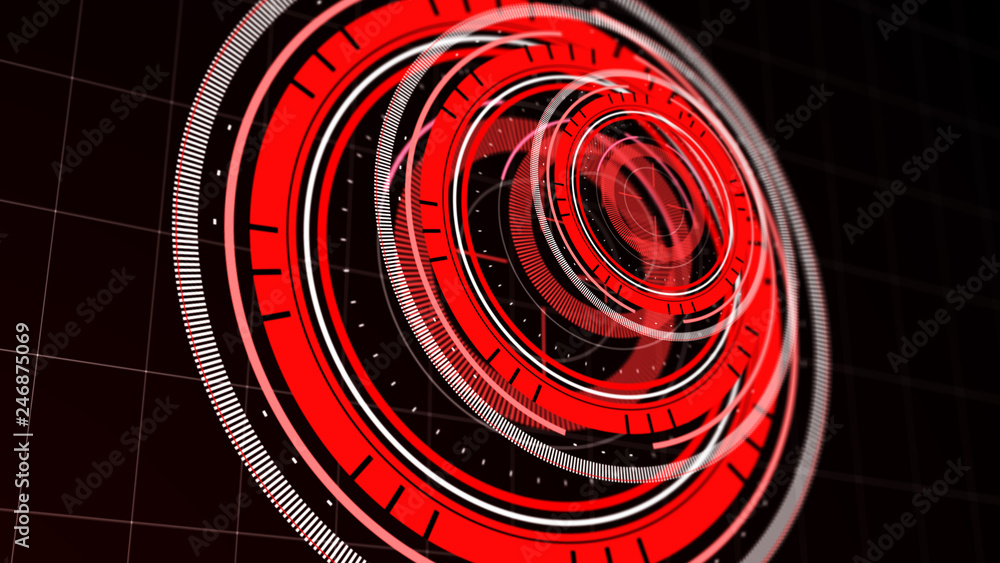 Abstract surround radar interface on mesh base.Futuristic HUD radar ...