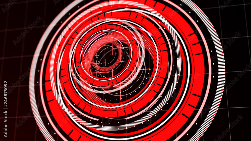 Abstract surround radar interface on mesh base.Futuristic HUD radar ...