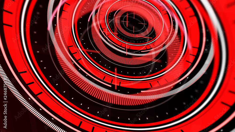 Abstract surround radar interface on mesh base.Futuristic HUD radar ...