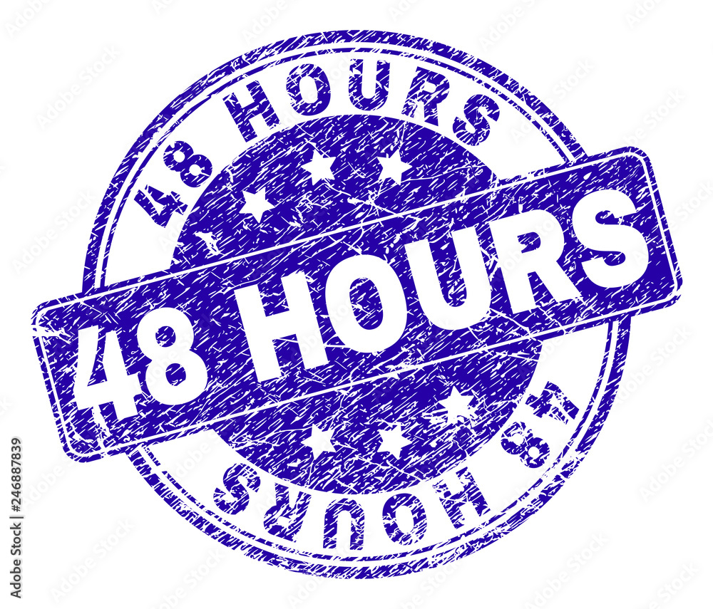 48 HOURS stamp seal watermark with distress style. Designed with ...
