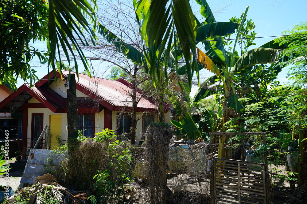 Neighborhood street view in the Philippines Stock Photo | Adobe Stock