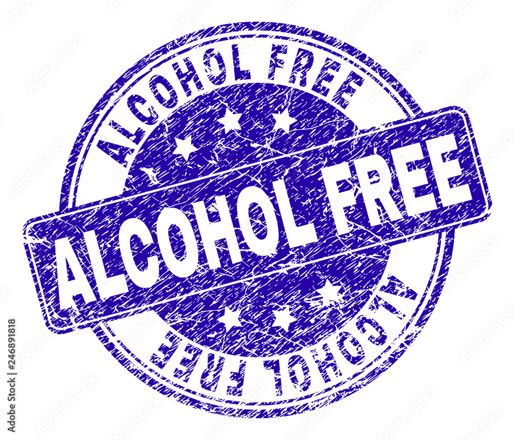 ALCOHOL FREE stamp seal watermark with grunge texture. Designed with ...