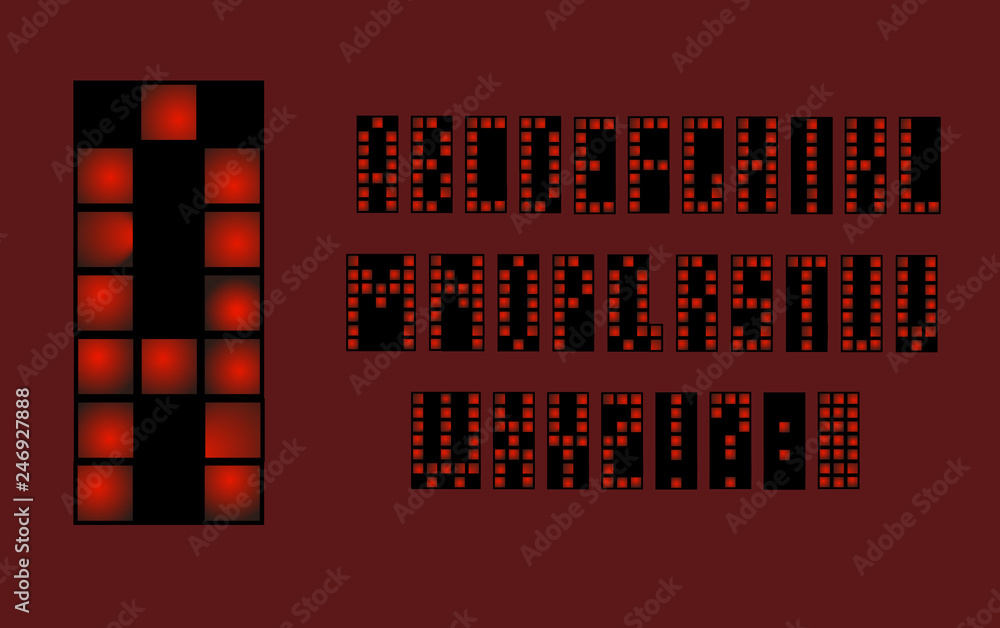 80 s retro alphabet font. Apocalypse type letters and numbers. Vector ...