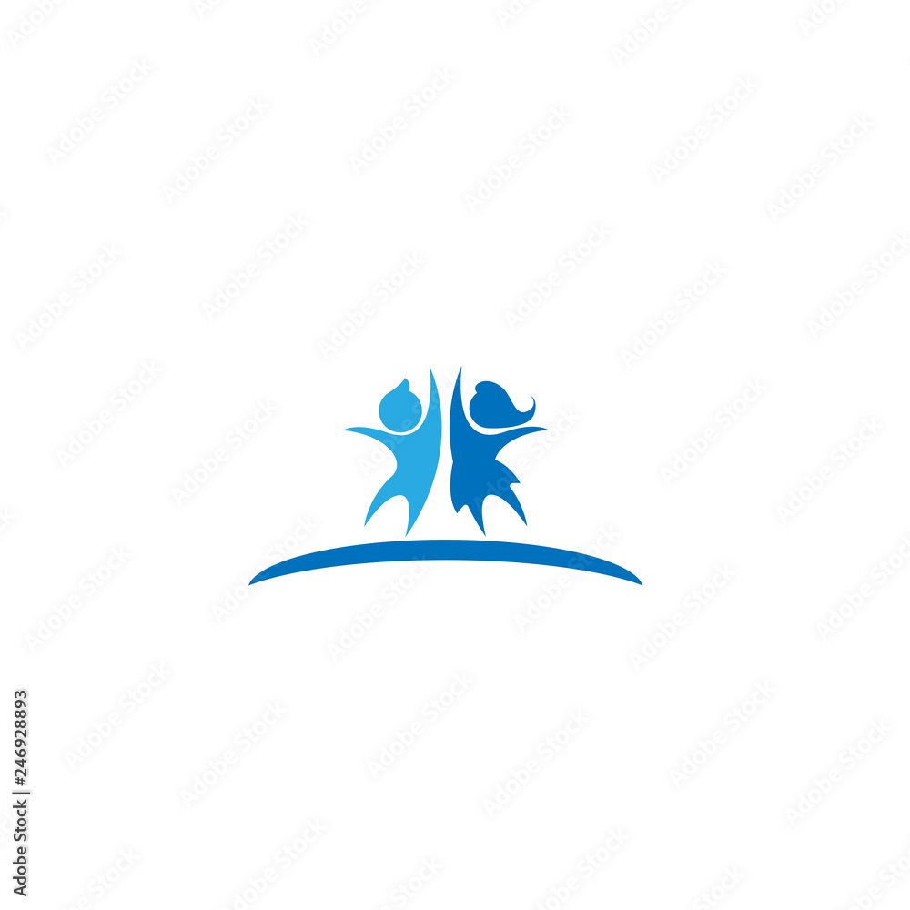 Happy kids logo vector illustration. children logo. child care ...