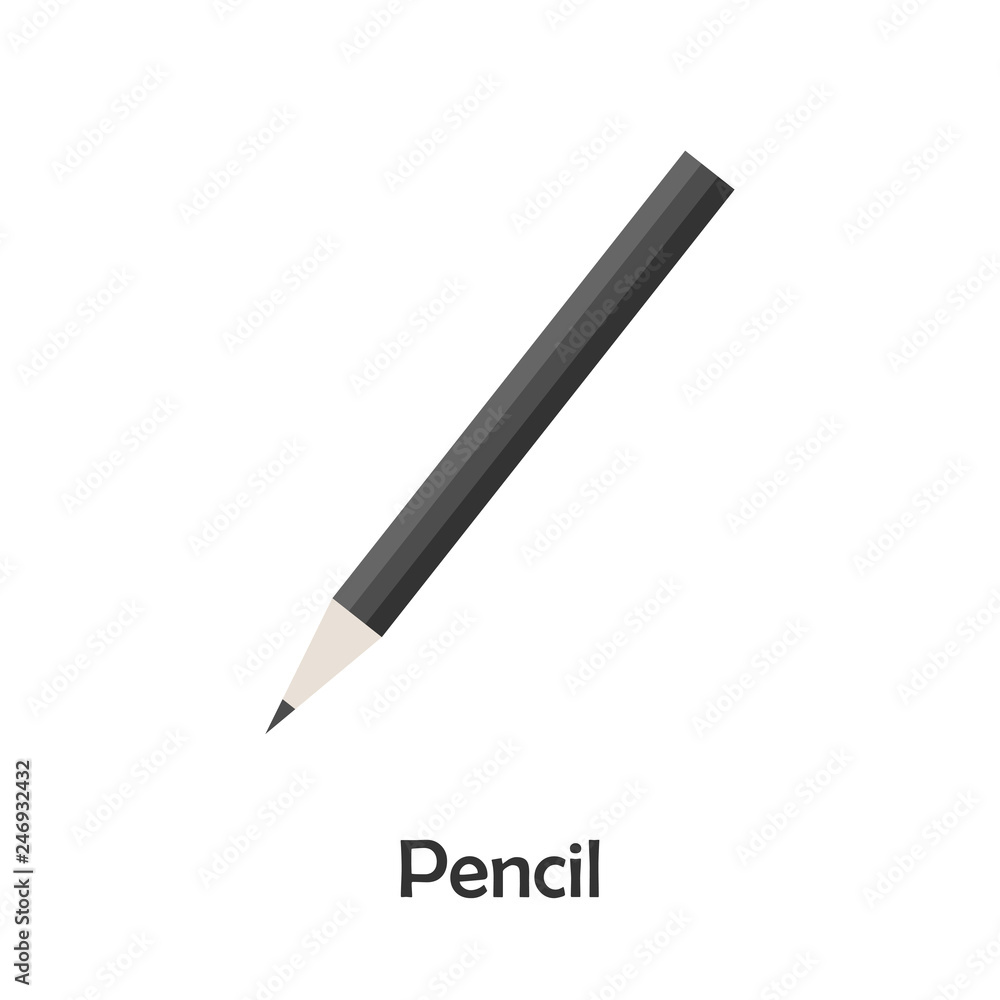 Pencil in cartoon style, school card for kid, preschool activity for ...