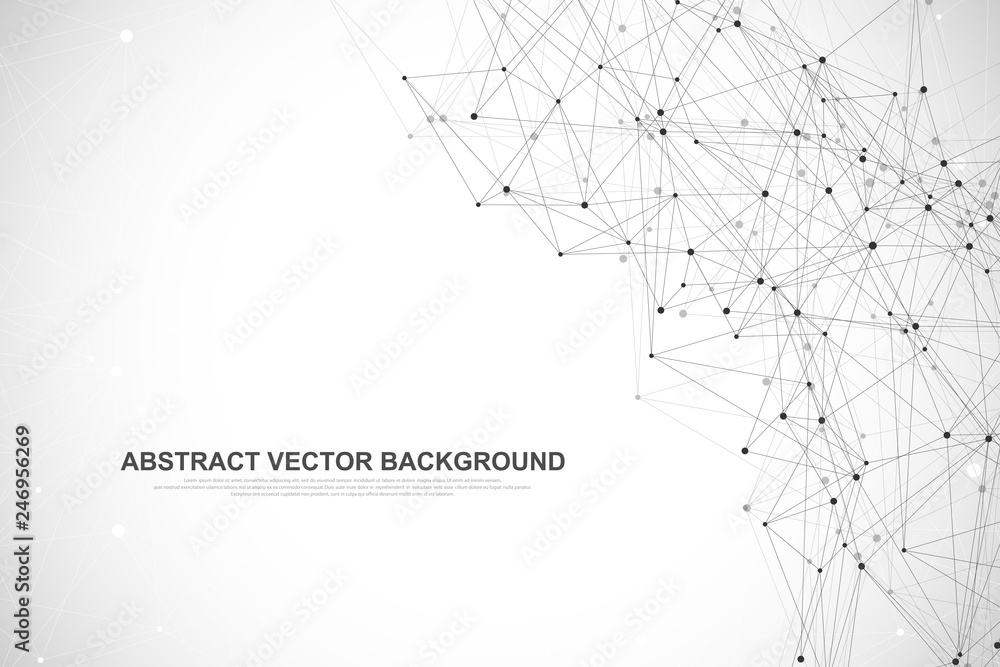 Global network connections with points and lines. Technology vector ...