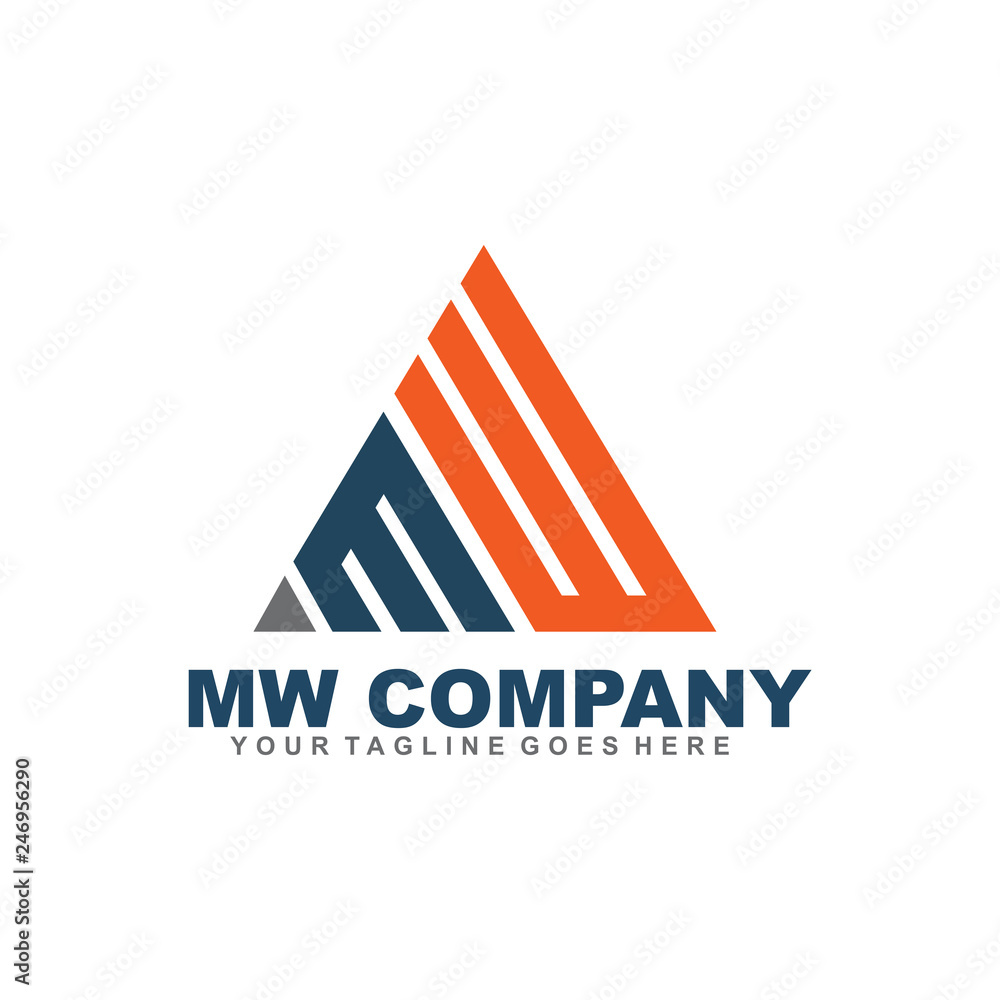 MW letter logo design vector template Stock Vector | Adobe Stock