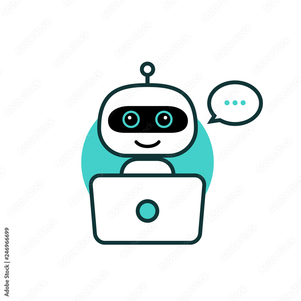 Robot icon. Chat Bot sign for support service concept. Chatbot ...