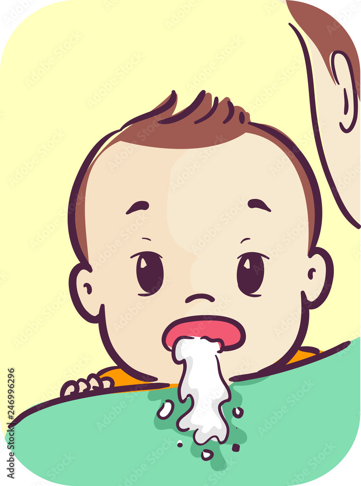 Baby Reflux Illustration Stock Vector | Adobe Stock