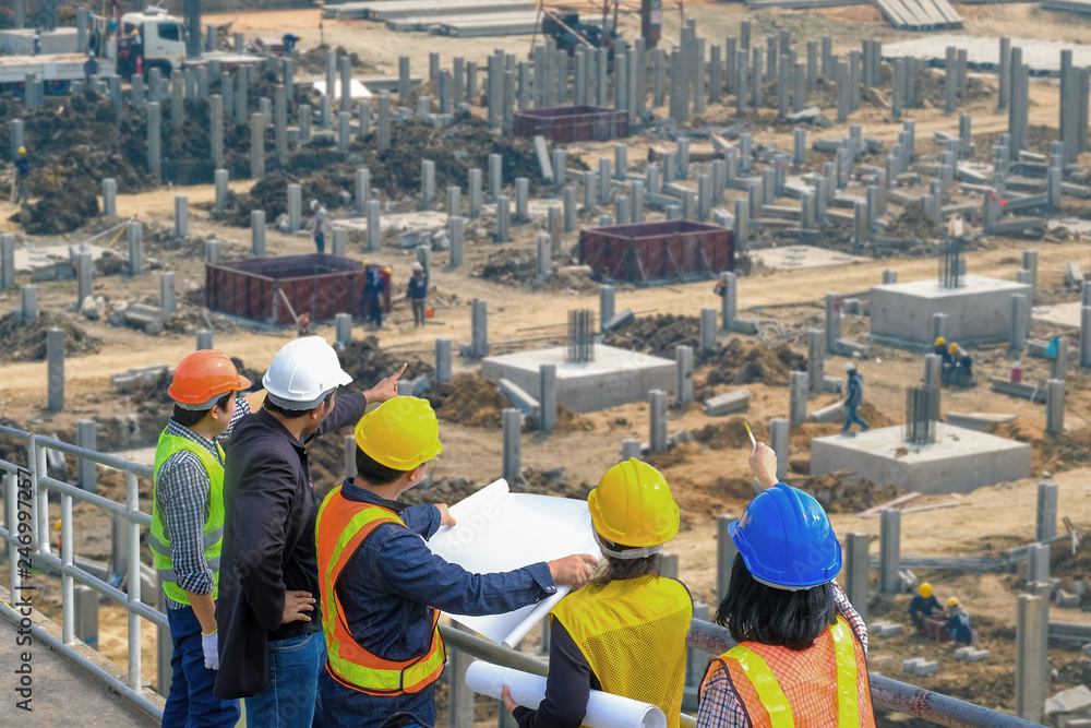 Engineers Meeting for successful project construction Team of ...