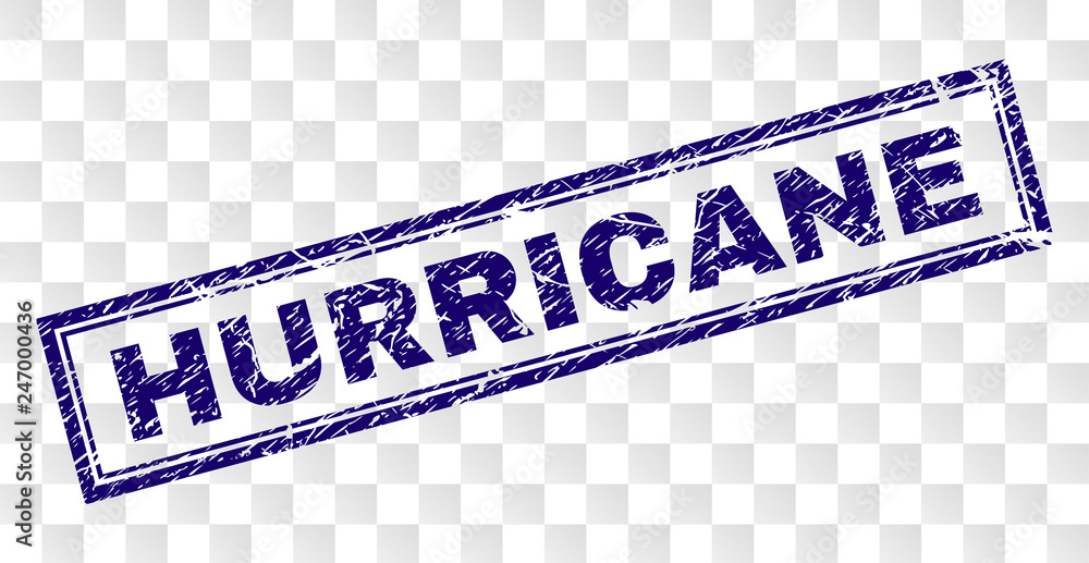 HURRICANE stamp seal print with dirty style and double framed rectangle ...