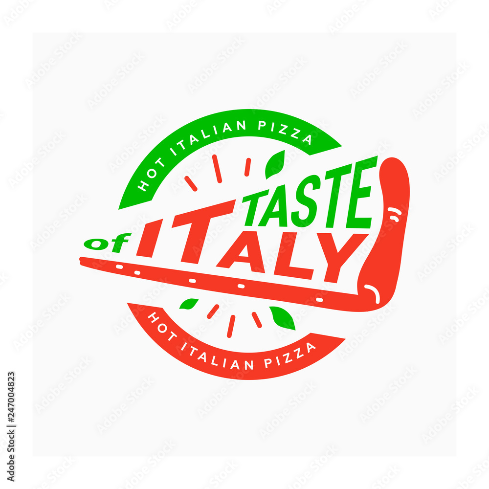 Italian pizza logo. Taste of Italy. Symbol for pizzeria. Circular ...
