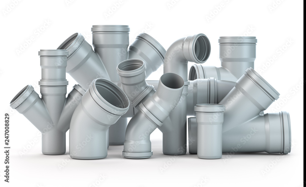 Plastic pvc pipes isolated on the white background. Stock Illustration ...