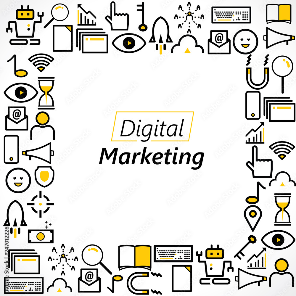 Vector background design of digital marketing concept. Stock Vector ...
