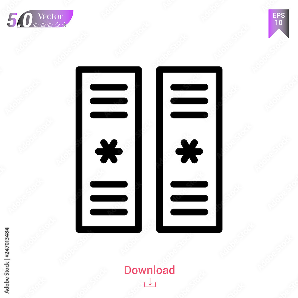 Outline locker icon isolated on white background. Line pictogram ...
