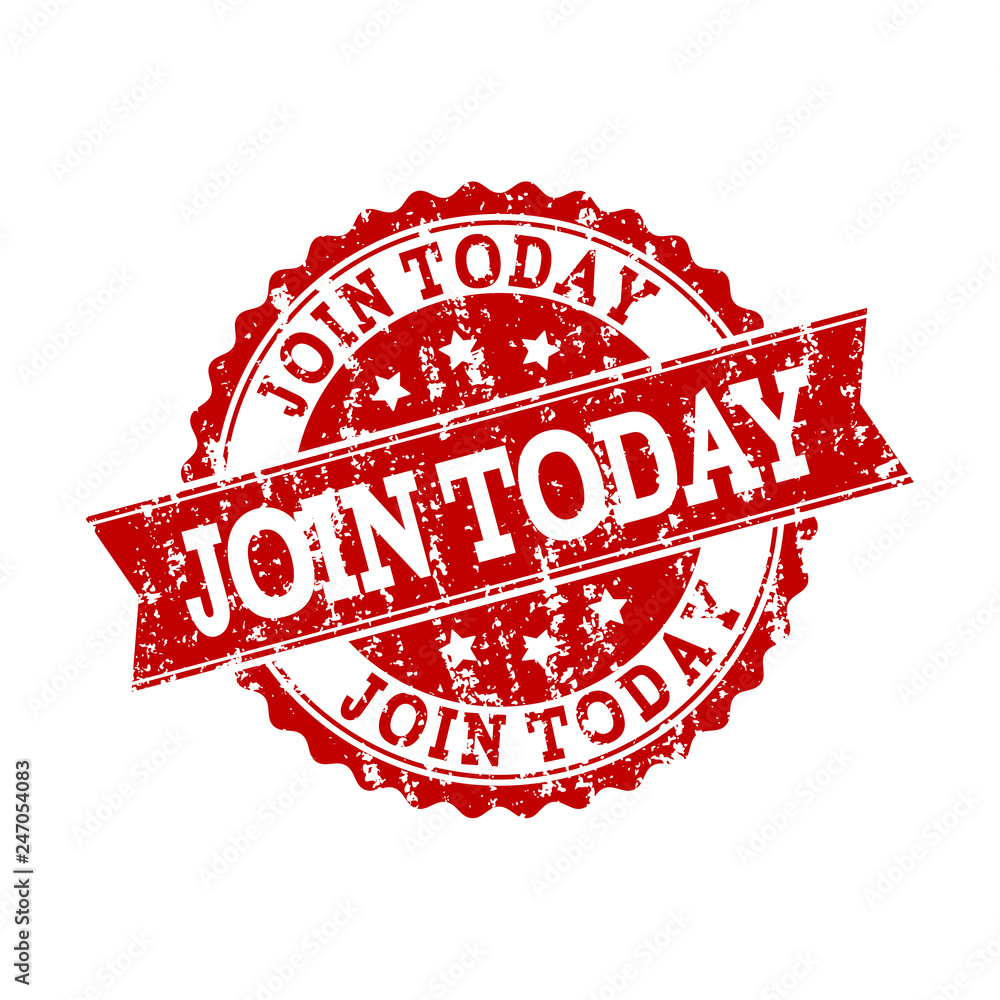 Vetor de Grunge red JOIN TODAY stamp seal. Vector JOIN TODAY rubber ... Vetor de Grunge red JOIN TODAY stamp seal. Vector JOIN TODAY rubber ...