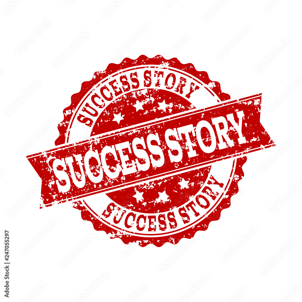 Grunge red SUCCESS STORY stamp seal. Vector SUCCESS STORY rubber ...