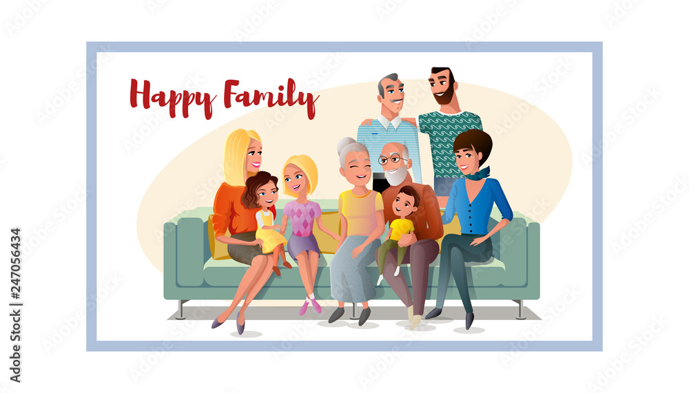 Big Happy Family Cartoon