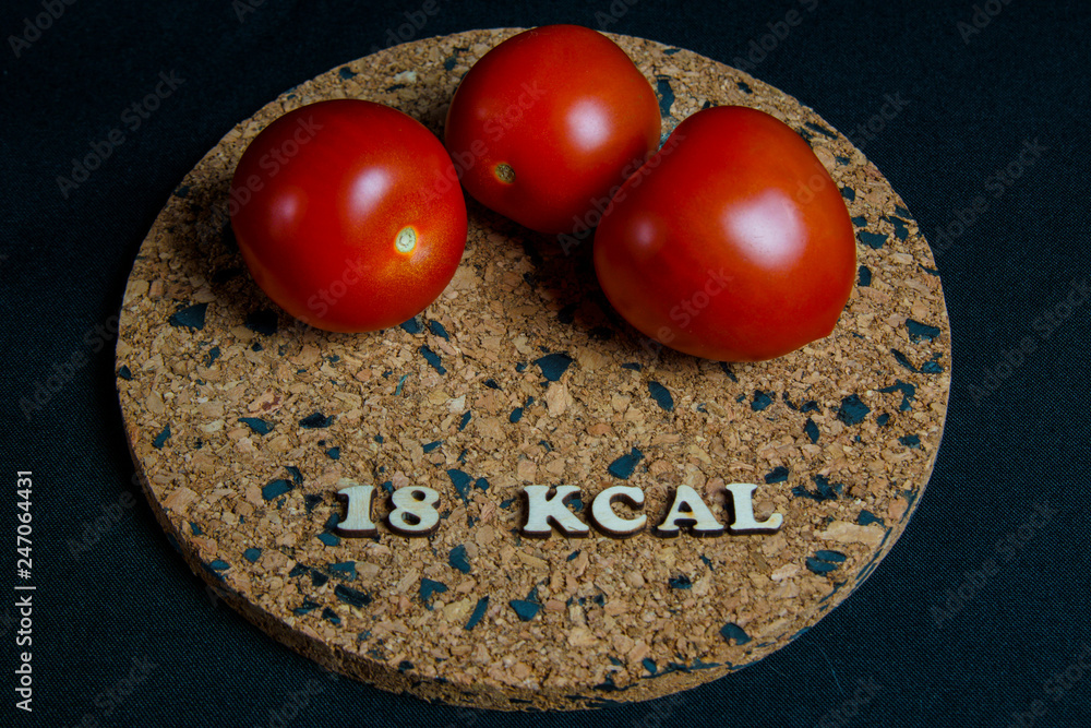calorie foods tomato 18 kcal 100 grams diet Stock Photo | Adobe Stock