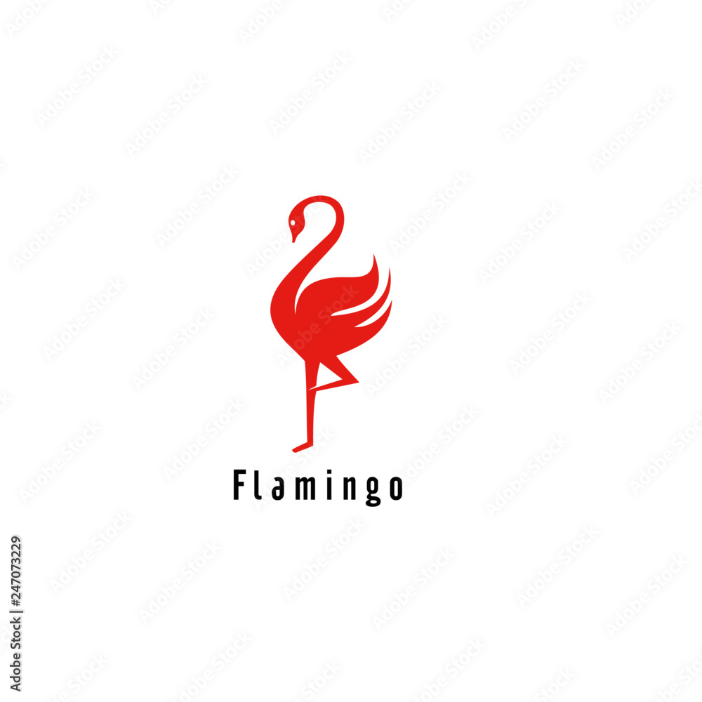 Flamingo logo design Vector Image Stock Vector | Adobe Stock