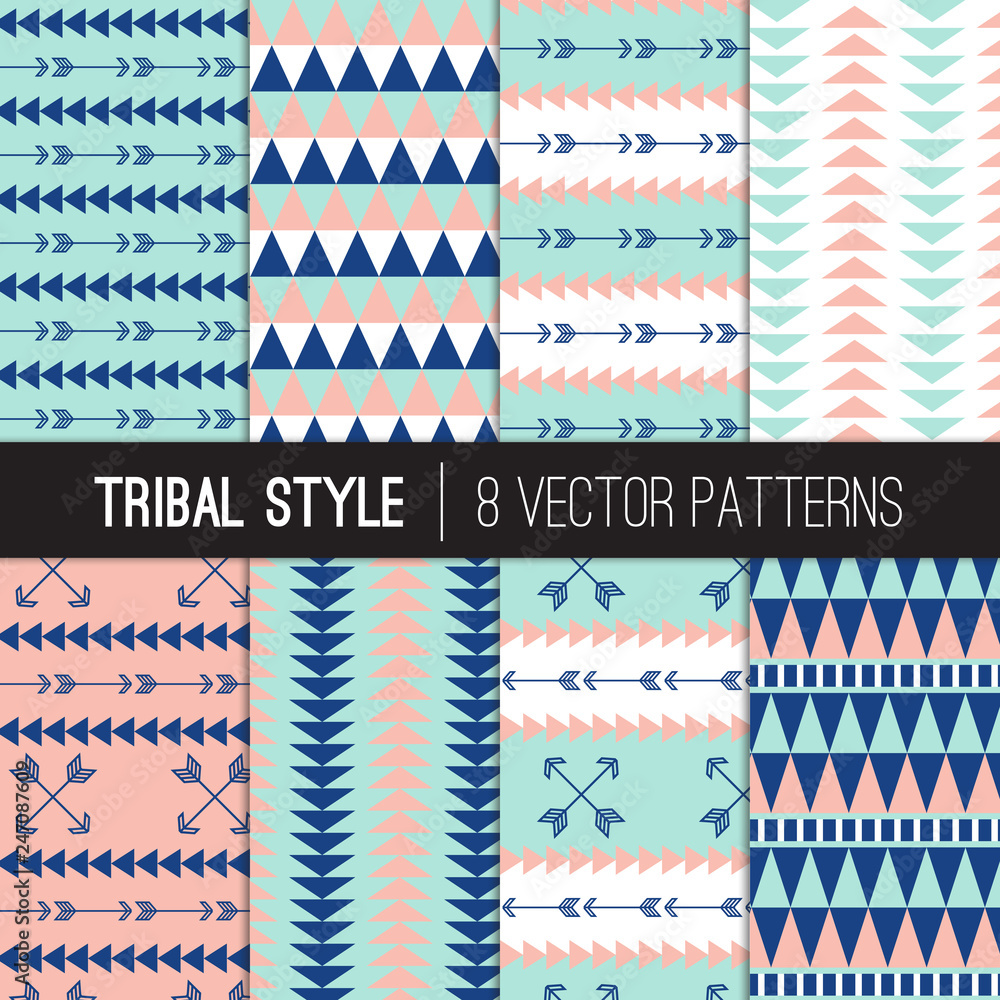 Teal And Coral Patterns