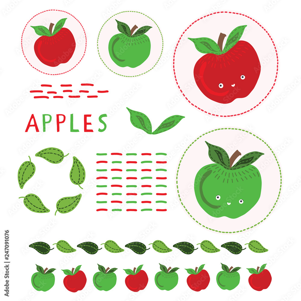 Cute Apple Vector