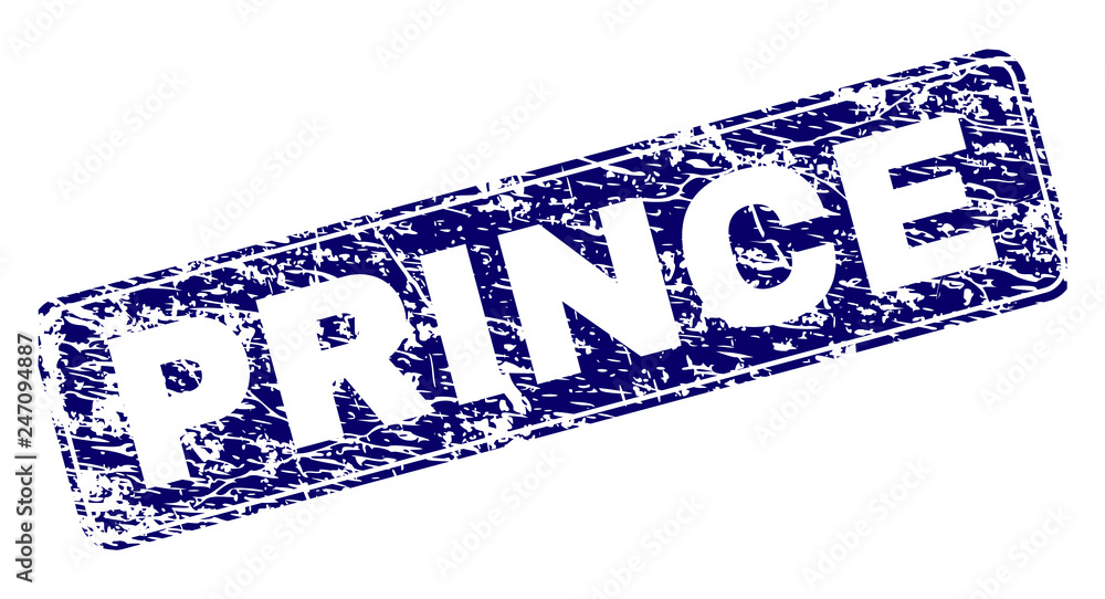 PRINCE stamp seal print with distress style. Seal shape is a rounded ...