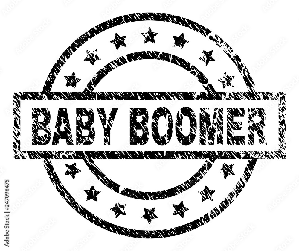 BABY BOOMER stamp seal watermark with distress style. Designed with ...