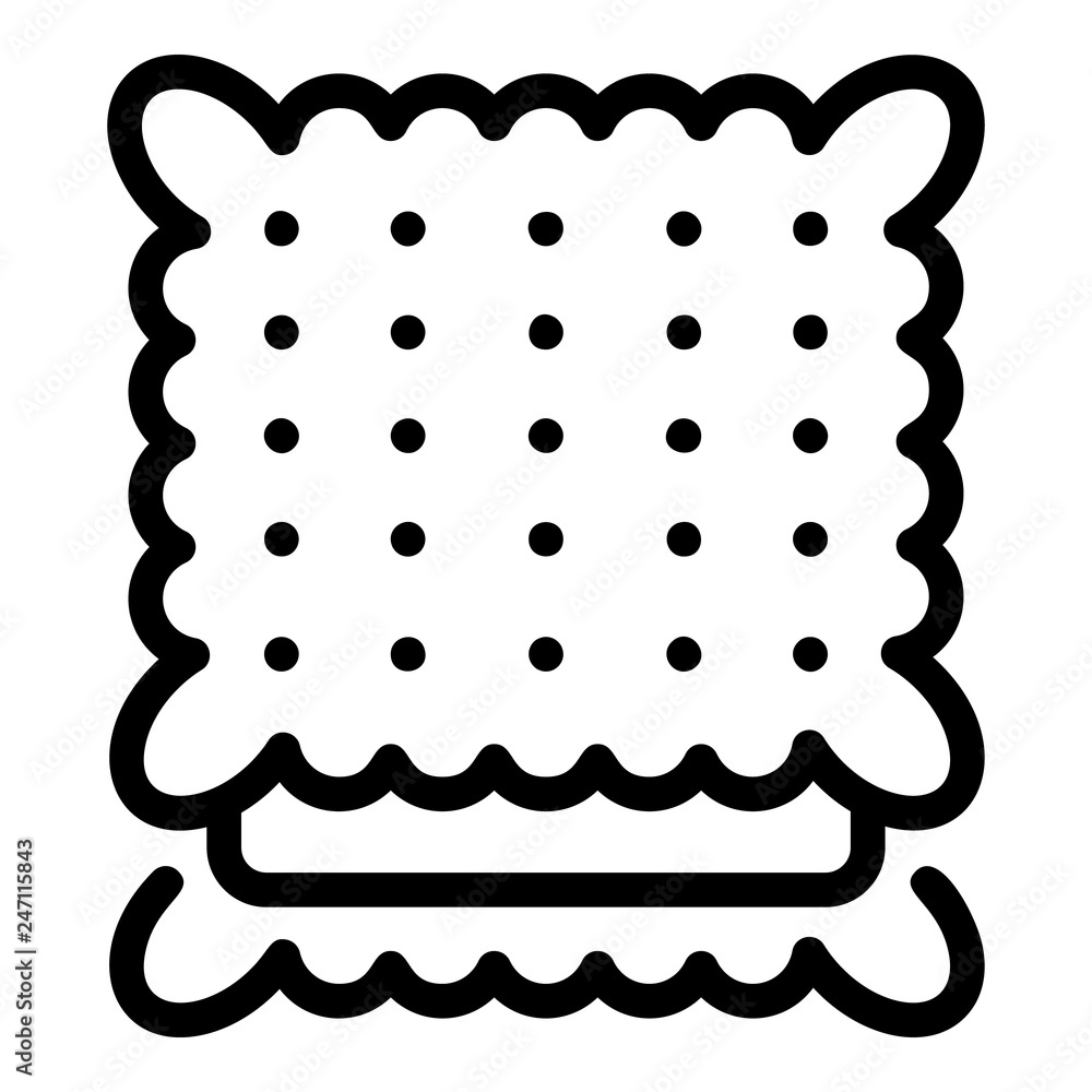 Square cracker icon. Outline square cracker vector icon for web design ...