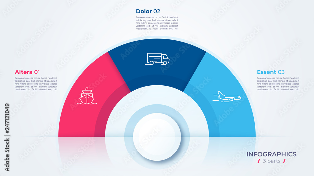 Vector circle chart design, modern template for creating infographics ...